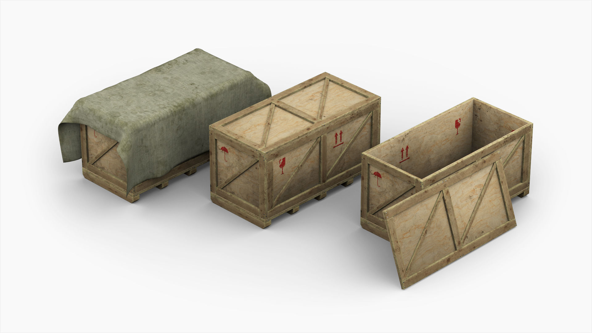 3D model Heavy Duty Wooden Cargo Box Crate VR / AR / low-poly | CGTrader