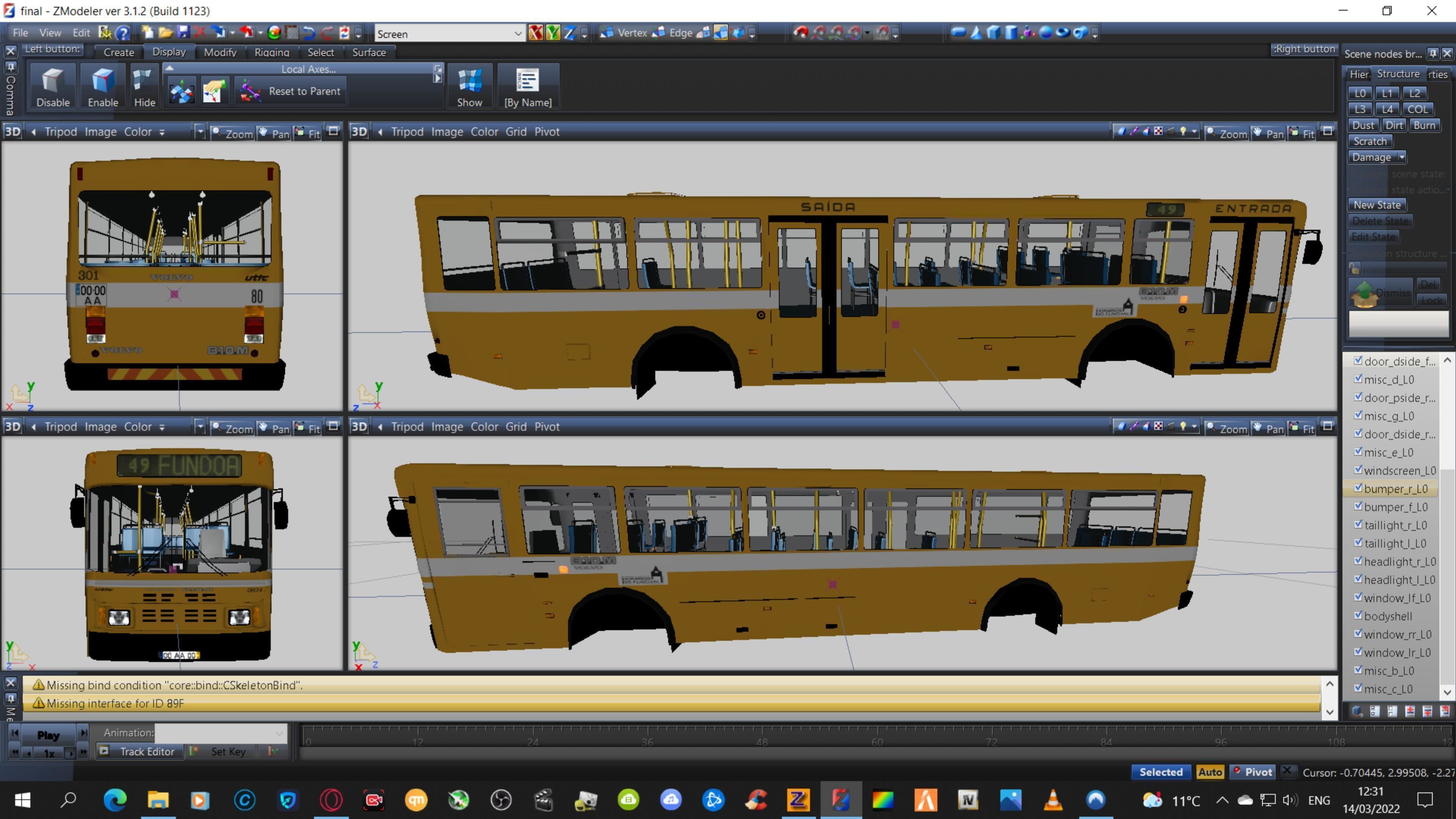 3D model 3d Volvo Bus VR AR low-poly 3d model VR / AR / low-poly | CGTrader