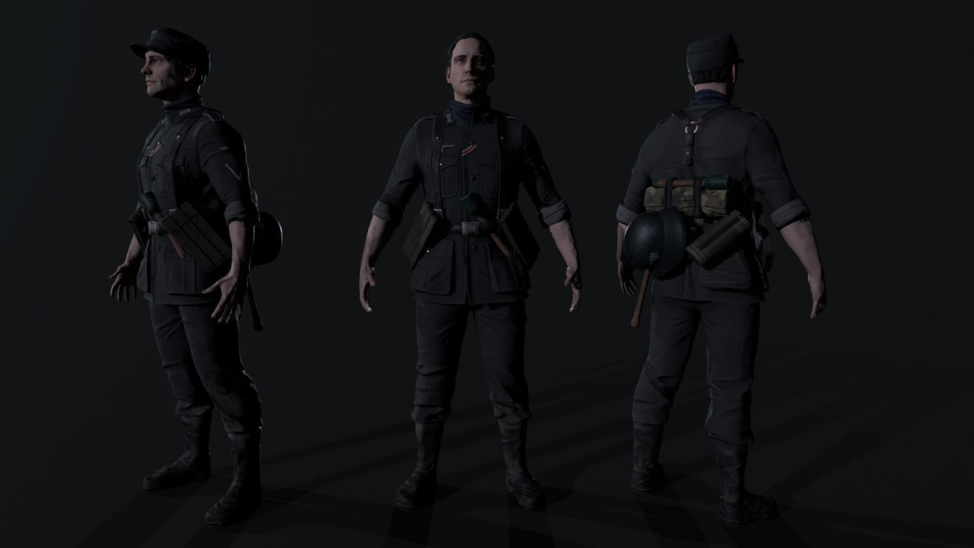 3D model Wehrmacht soldier 2 VR / AR / low-poly | CGTrader