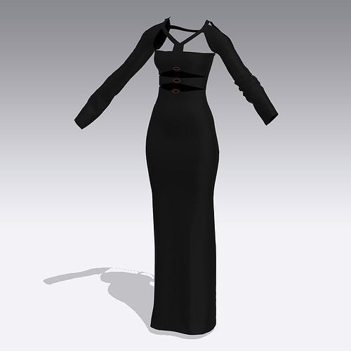 DRESS BLACK LOOK FASHION DRESS STYLE LOOK 3D model | CGTrader