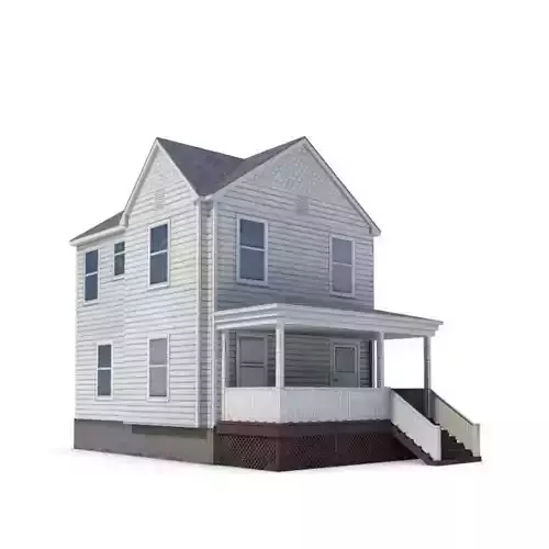 White Detached House 3D model | CGTrader