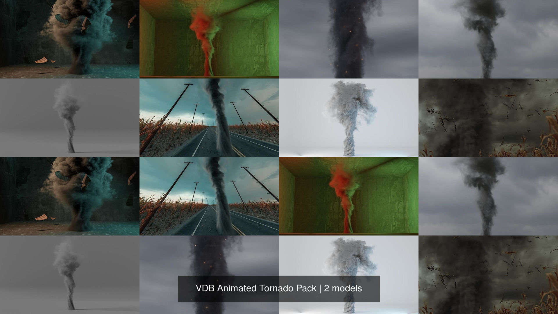 VDB Animated Tornado Pack 3D Model Collection | CGTrader