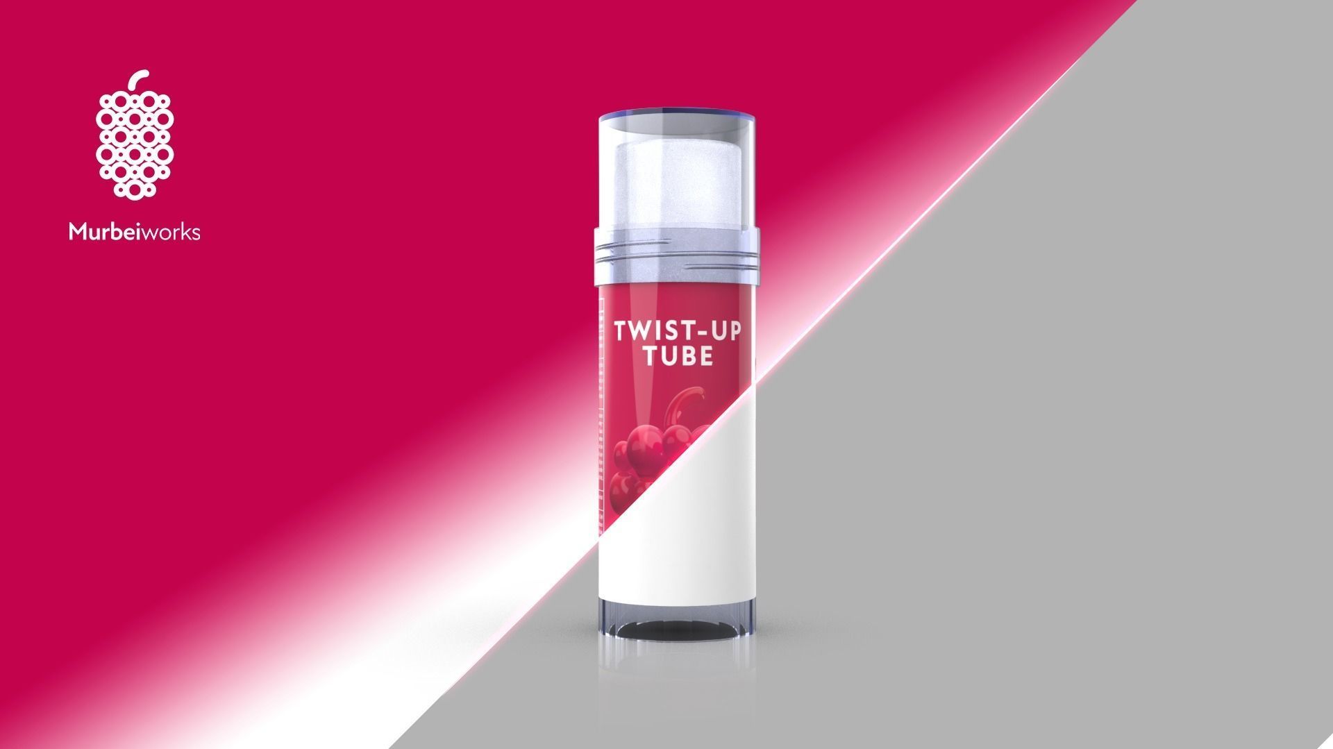 Realistic Packaging 2oz Cosmetic Twist-up Tube Container 3D model ...