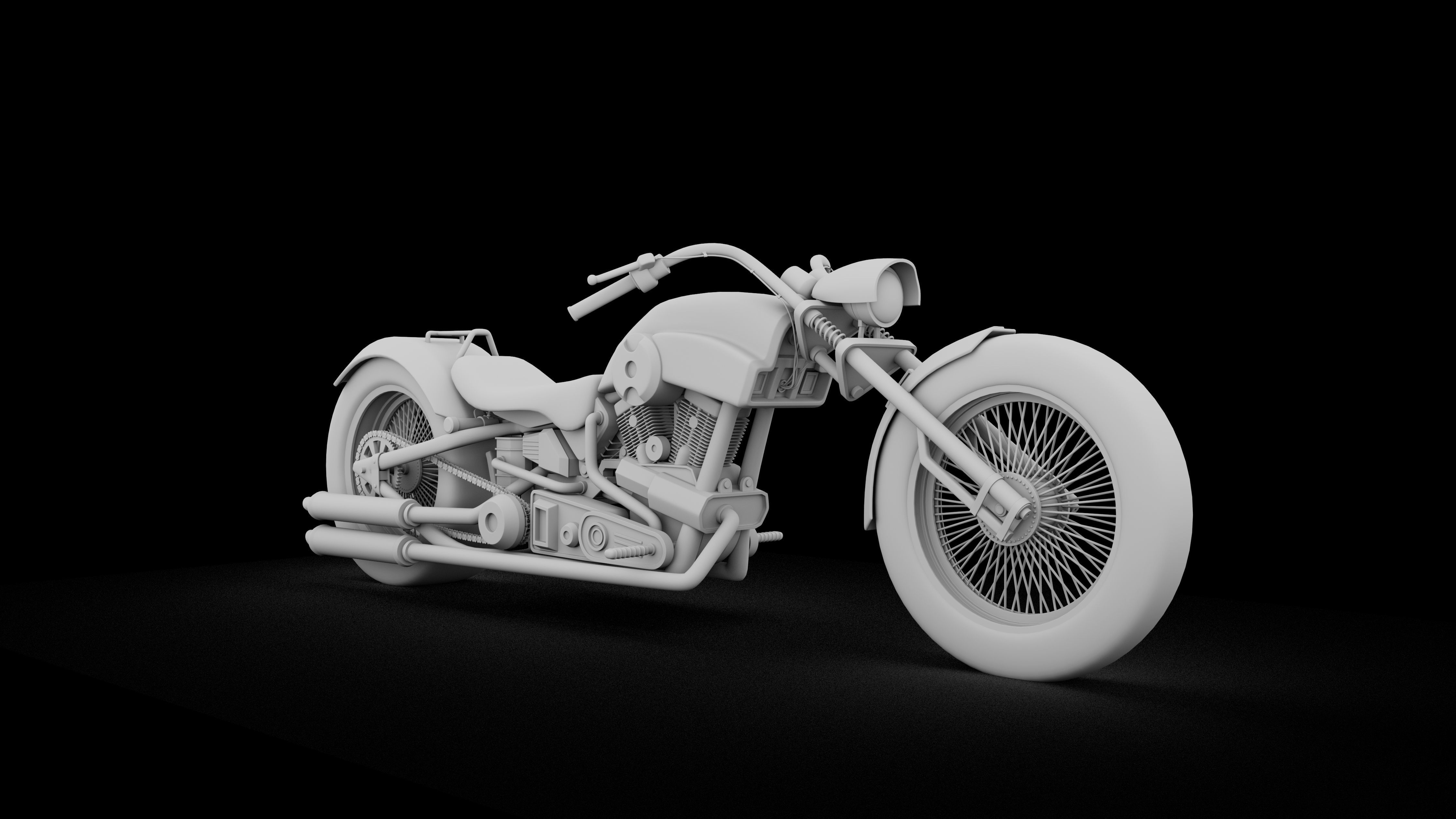 Custom Chopper motorcycle 3D model | CGTrader