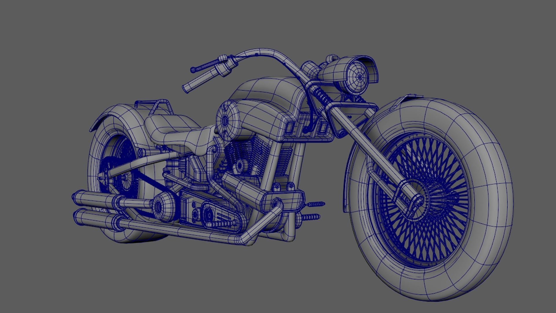 Custom Chopper motorcycle 3D model | CGTrader