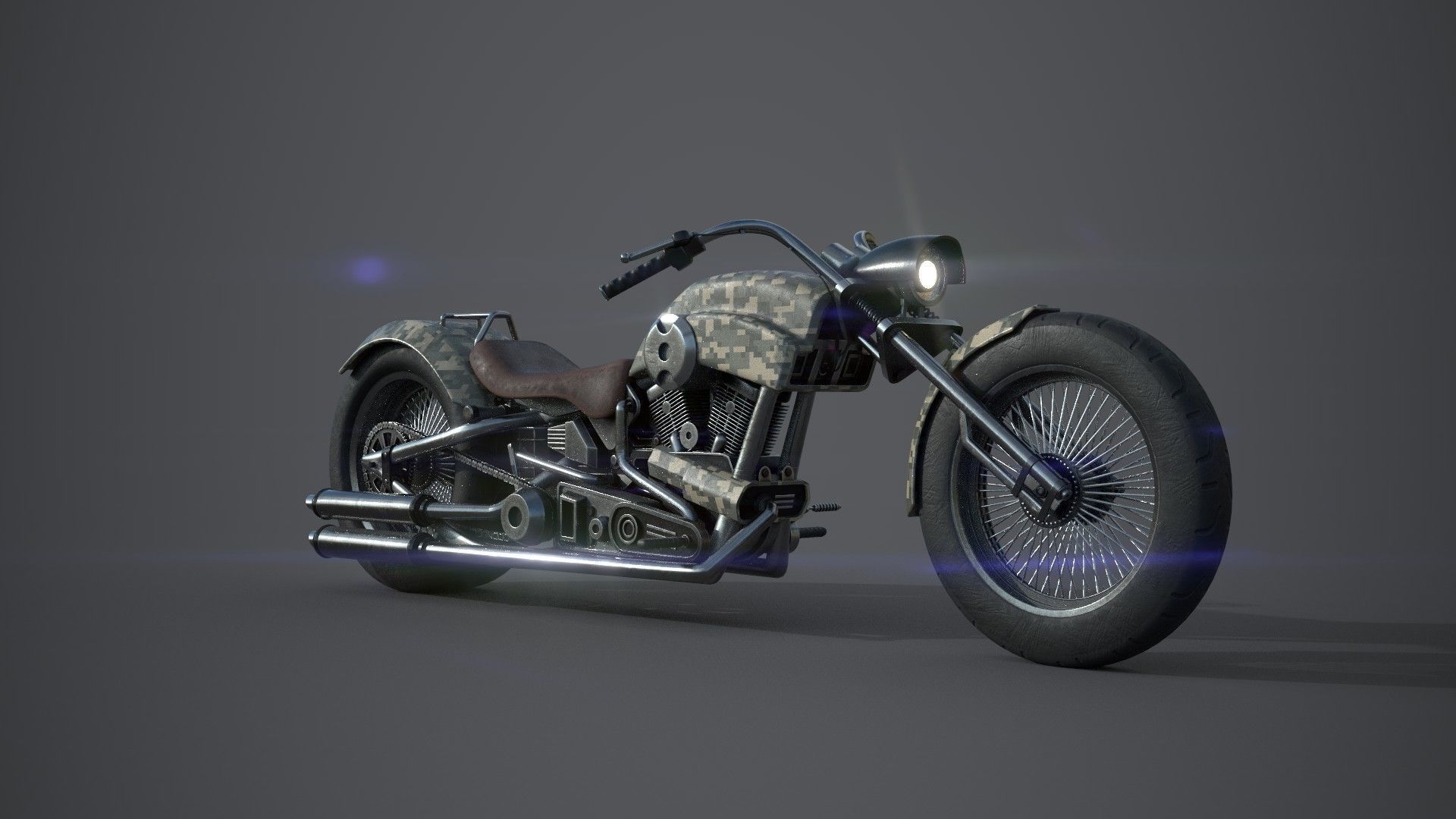 Custom Chopper motorcycle 3D model | CGTrader