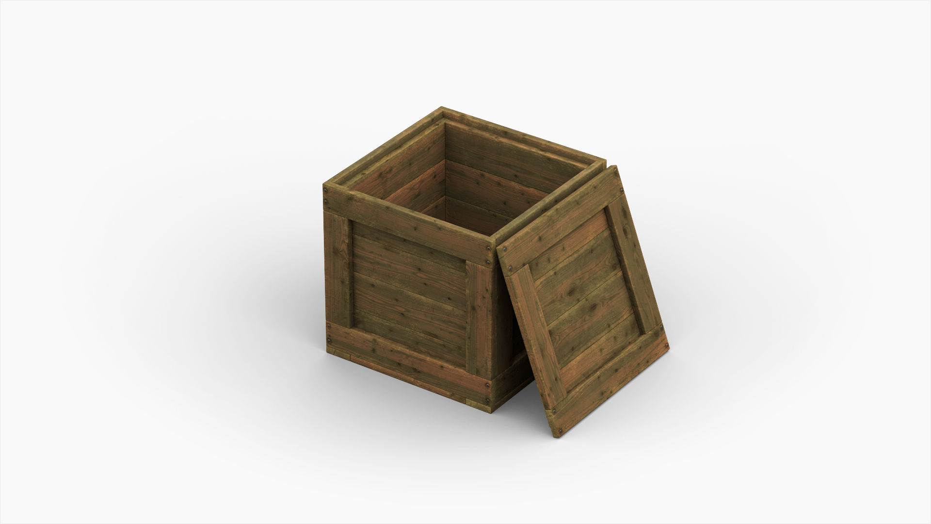 3D model Wooden Cargo Crate Box VR / AR / low-poly | CGTrader