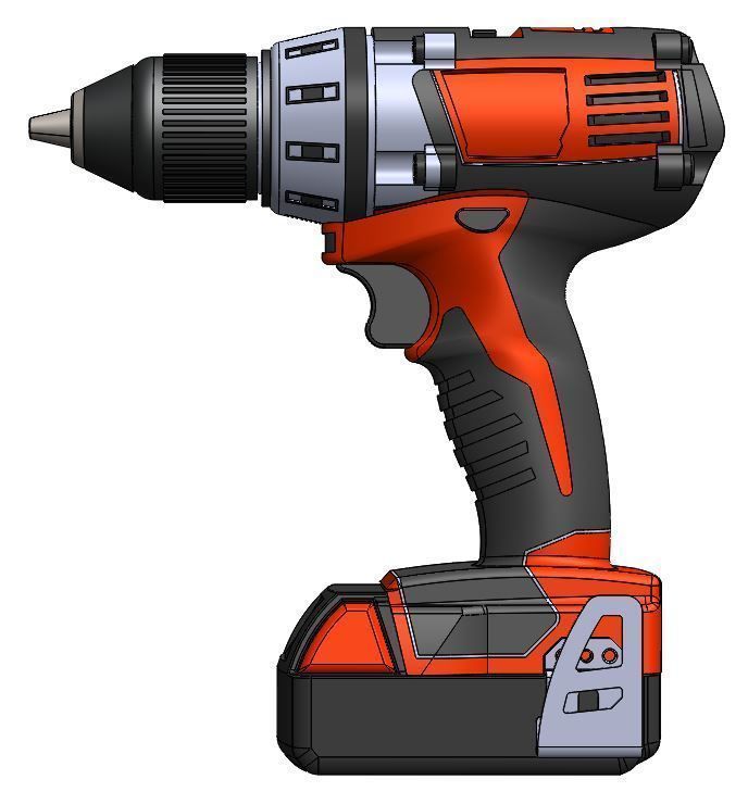 Milwaukee M18 Drill with Belt Clip and Battery 3D model | CGTrader