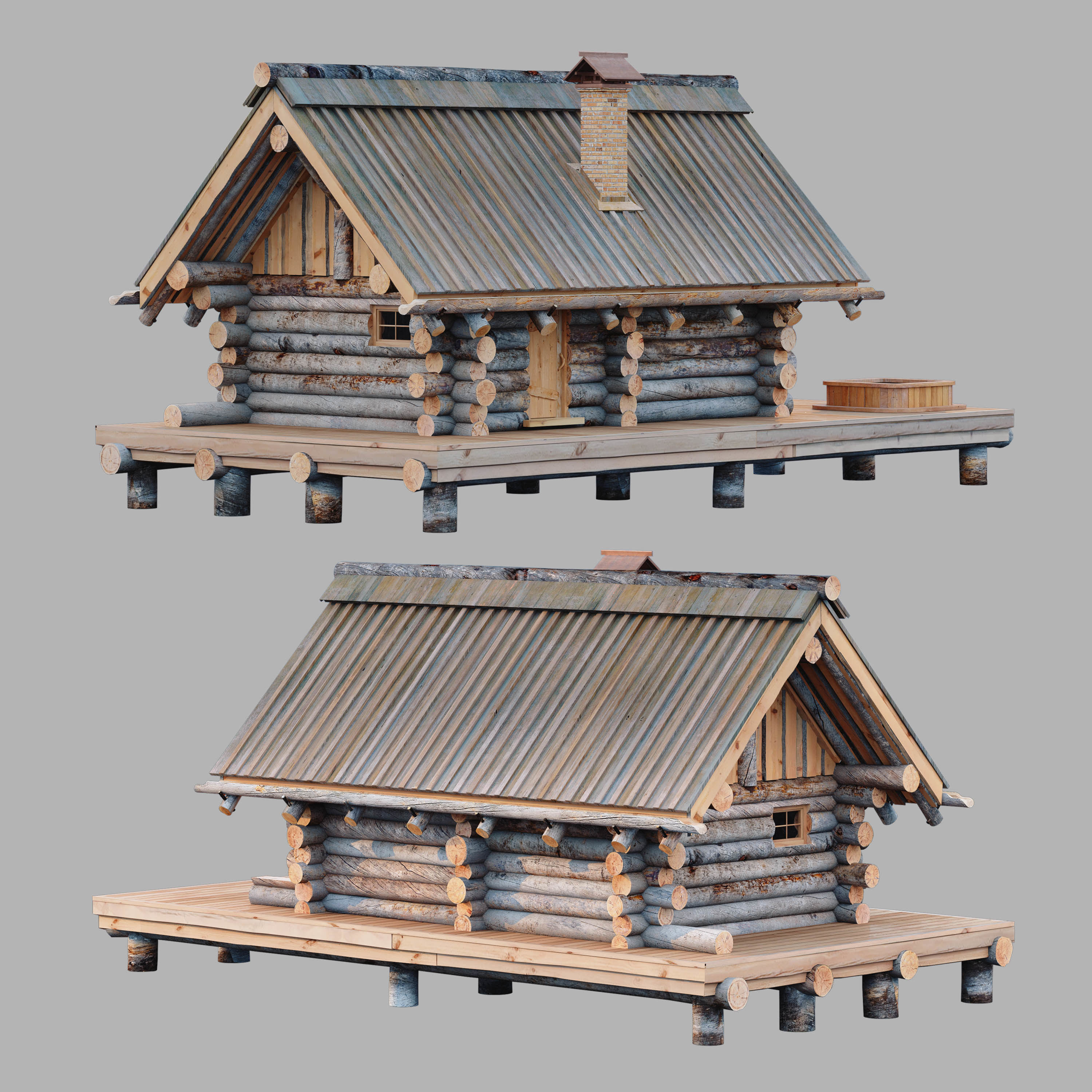 3D model Karelian bath Log house from Kelo VR / AR / low-poly | CGTrader