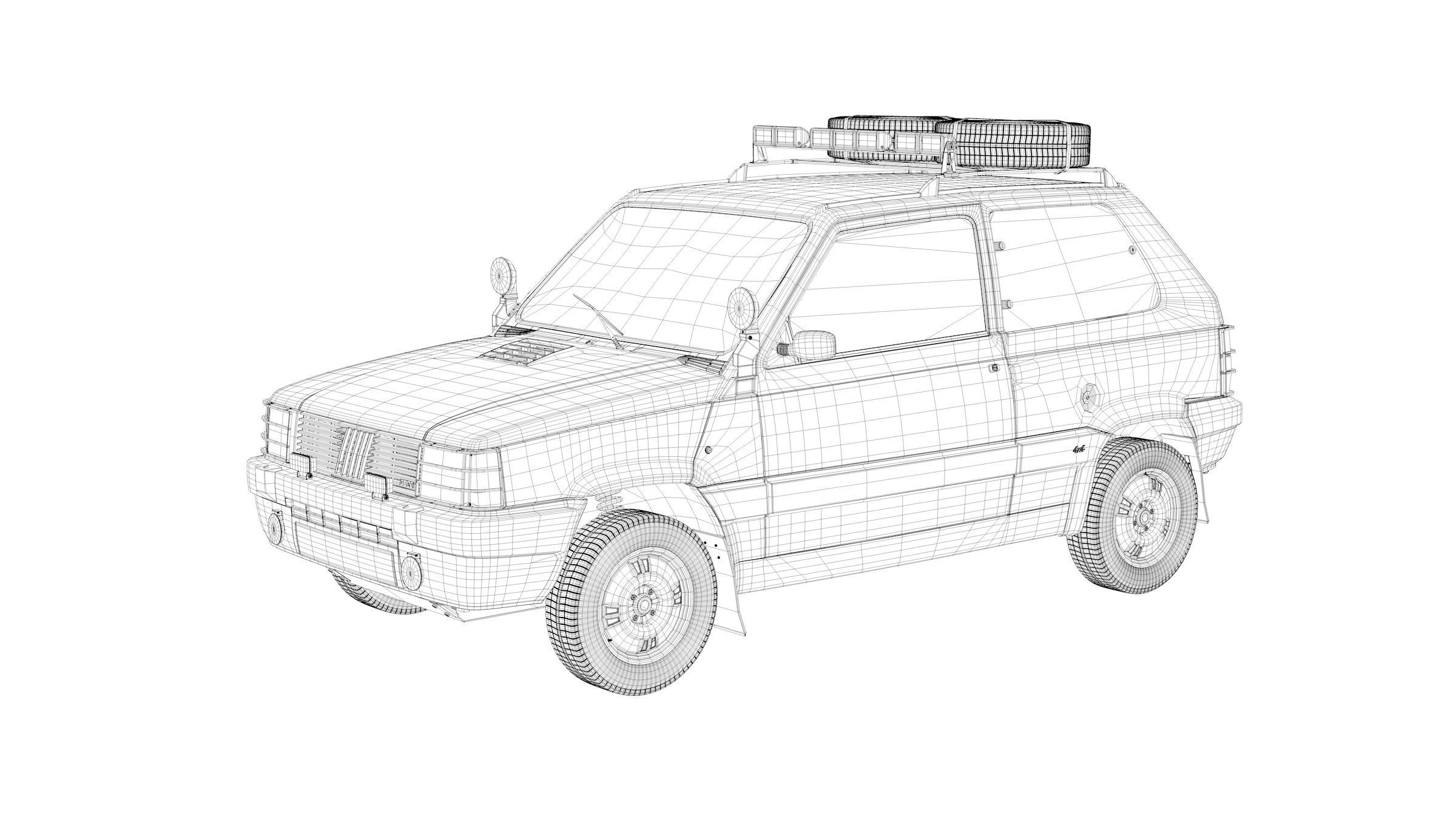 Fiat Panda 4x4 rally 3D model rigged | CGTrader