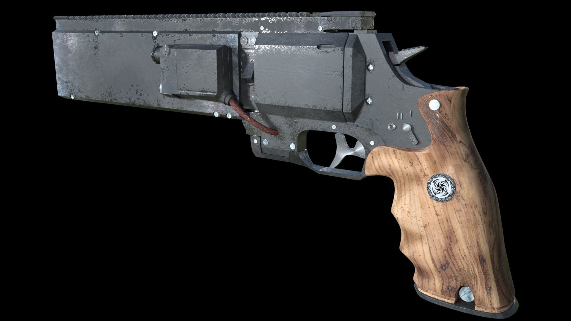 3D model Cyberpunk Sci-Fi POLICE revolver VR / AR / low-poly | CGTrader