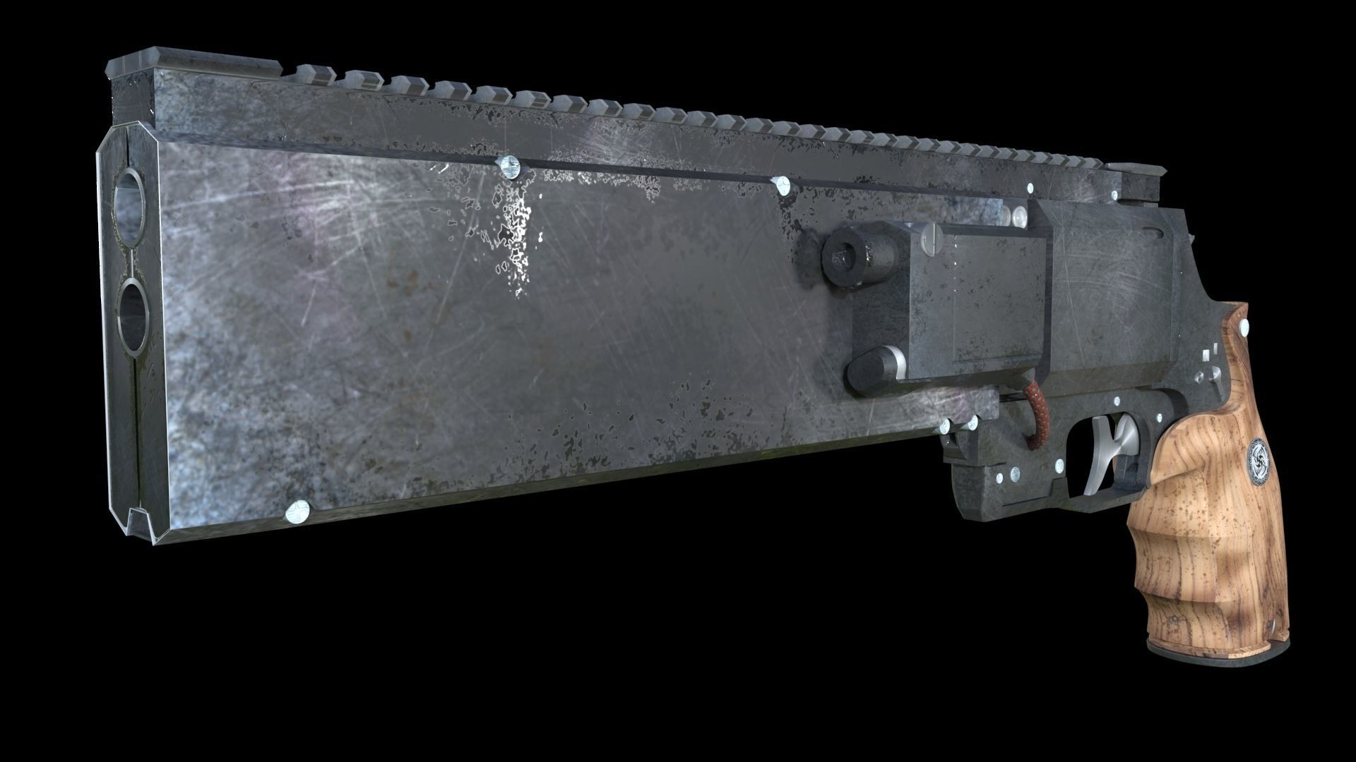 3D model Cyberpunk Sci-Fi POLICE revolver VR / AR / low-poly | CGTrader