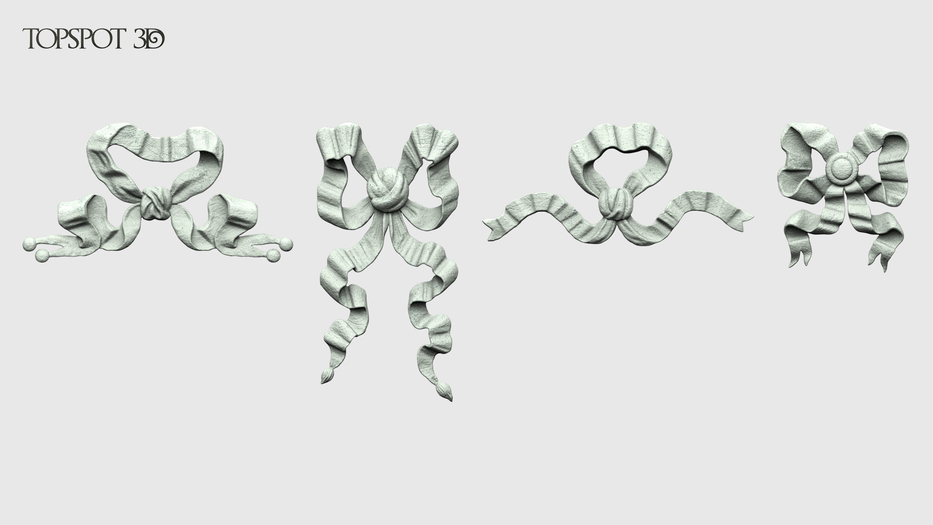 Decorative Bow Set 3D model 3D printable | CGTrader