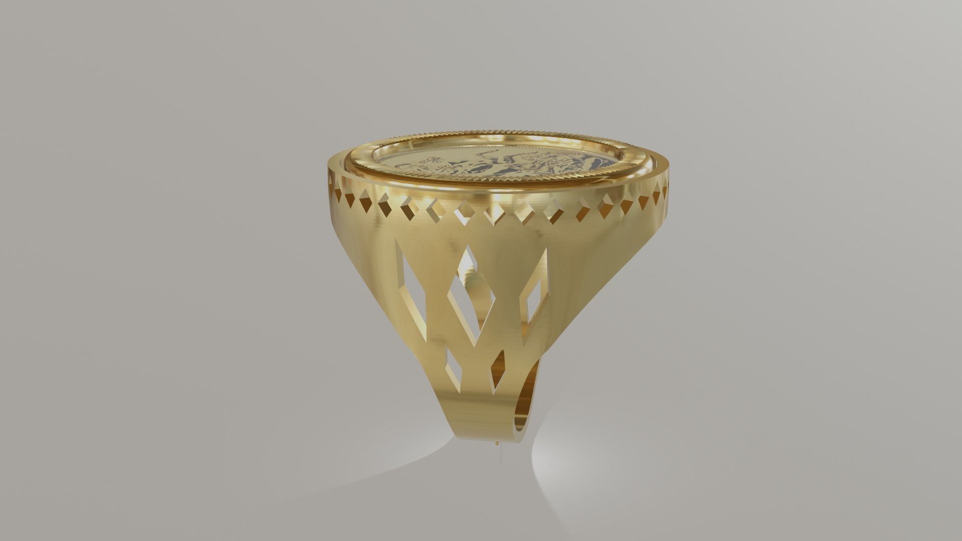 Full sovereign ring mount 3D model 3D printable | CGTrader