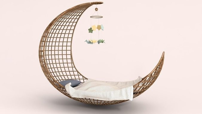 Crescent bed 3D model | CGTrader