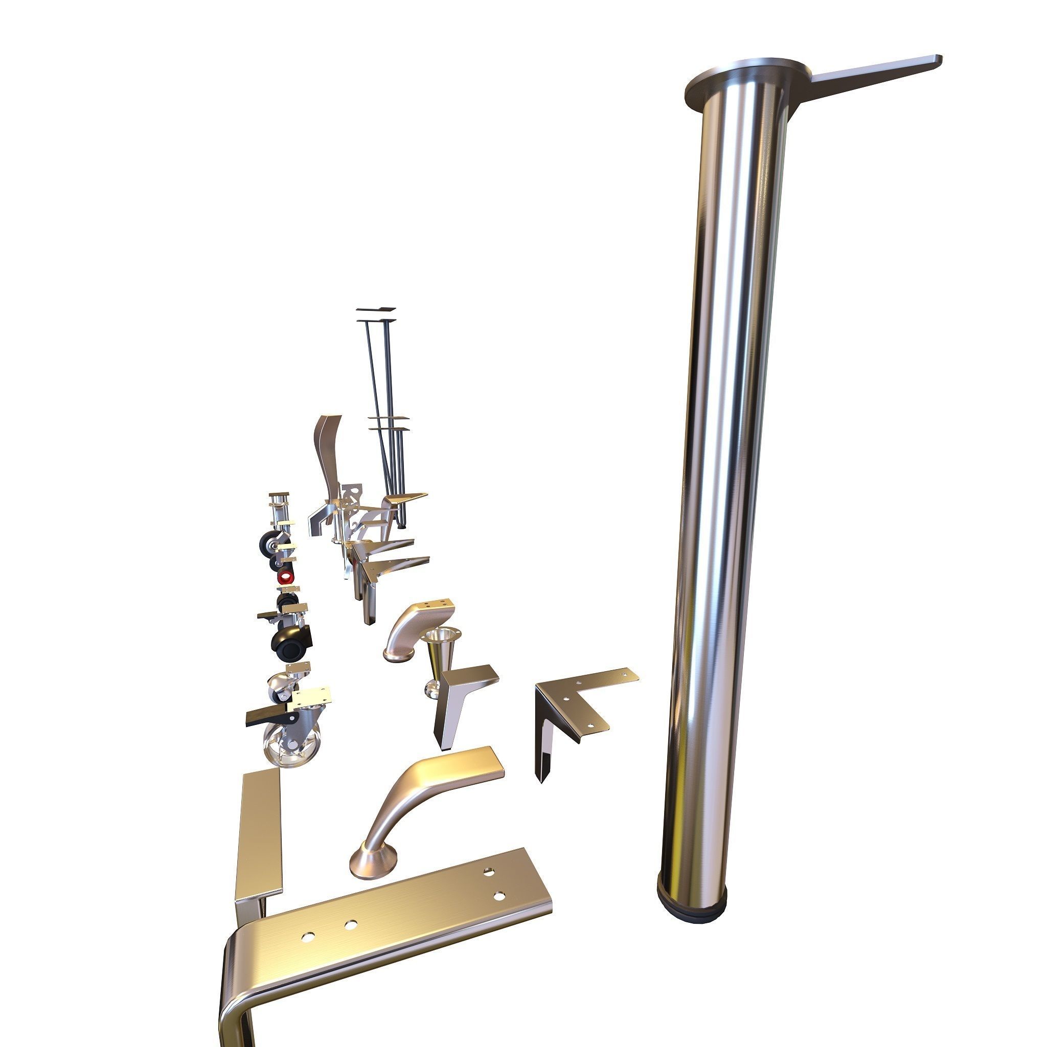 Furniture Fittings Mega Pack - Legs Feet Reels 3D model | CGTrader