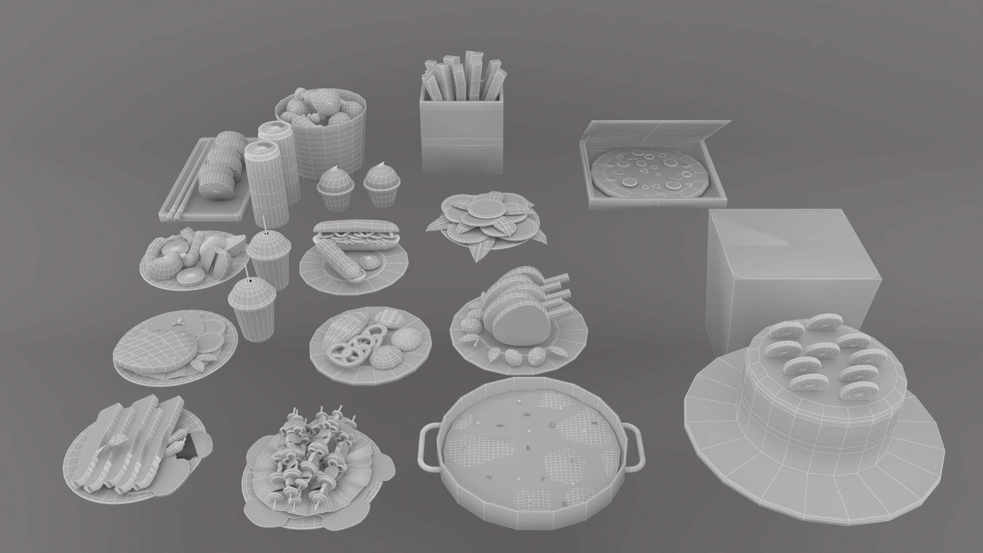 3D model Cartoon Food Collection 02 VR / AR / low-poly | CGTrader