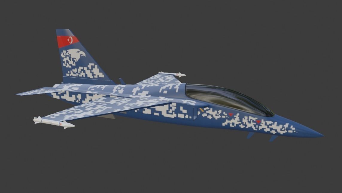 3D model HURJET Single Engine Jet Trainer and close air support jet VR ...
