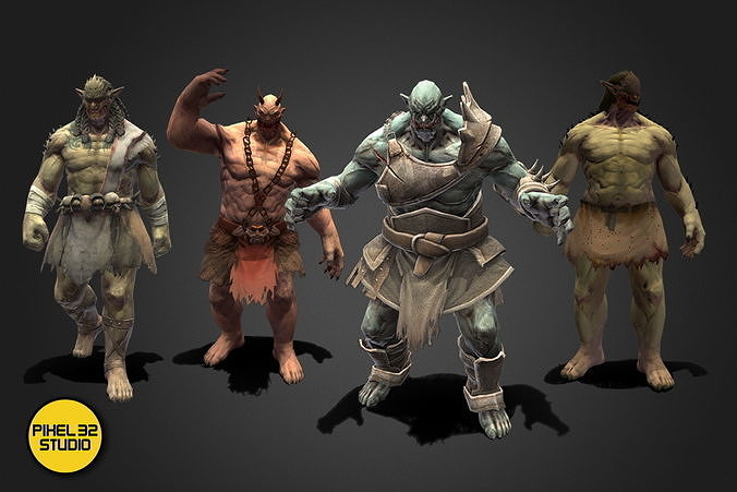 3D model Fantasy Creature - Combat Troll VR / AR / low-poly | CGTrader