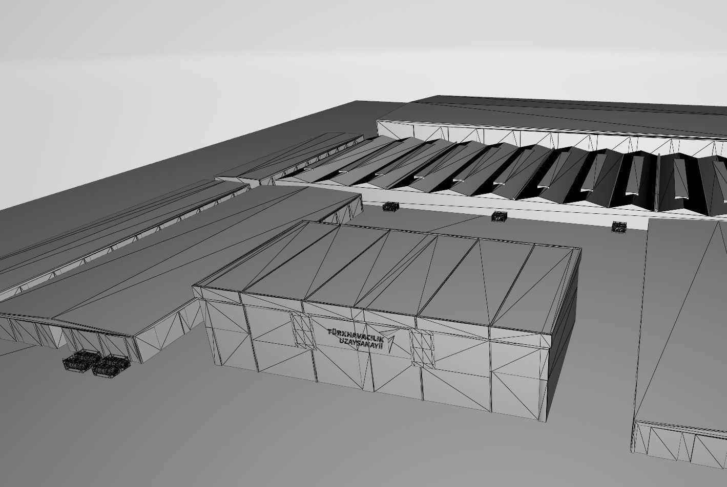 TAI - TUSAS FACTORY BUILDING 3D model rigged | CGTrader
