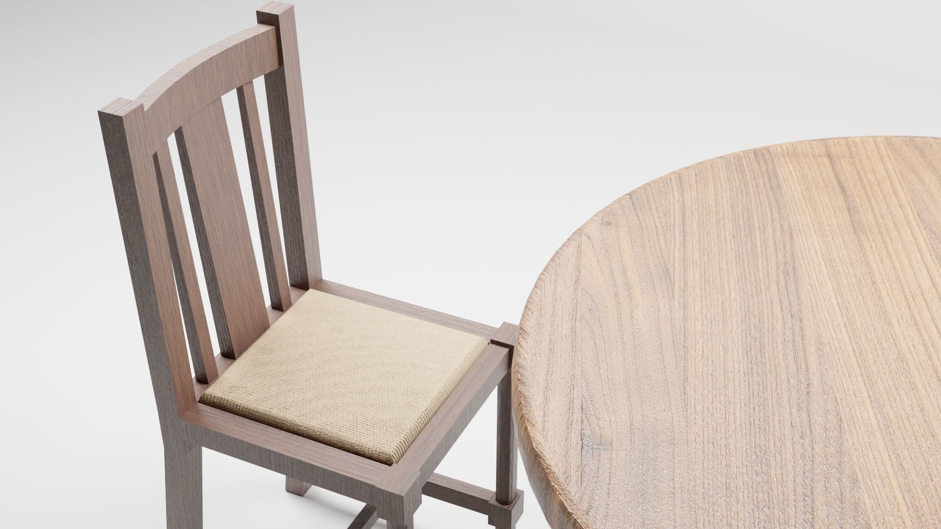 Low poly chair and round table for indoor and outdoor dining free VR ...