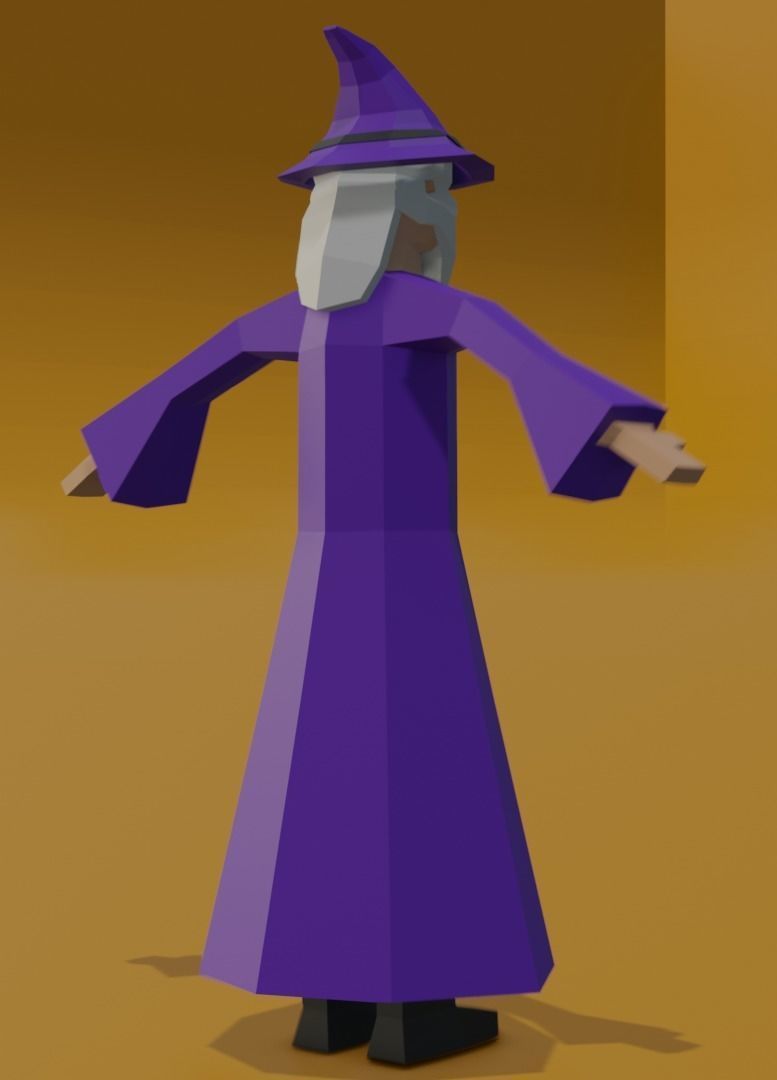 3D model low poly Wizard VR / AR / low-poly | CGTrader