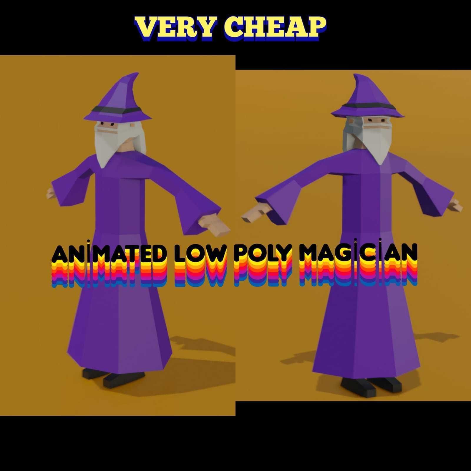 3D model low poly Wizard VR / AR / low-poly | CGTrader