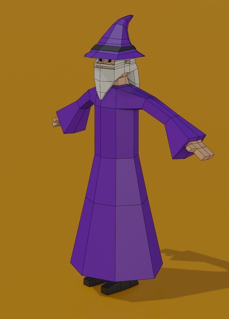 3D model low poly Wizard VR / AR / low-poly | CGTrader