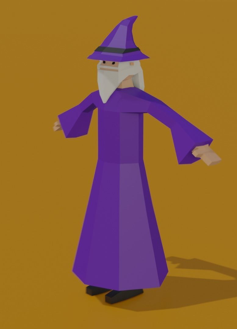 3D model low poly Wizard VR / AR / low-poly | CGTrader