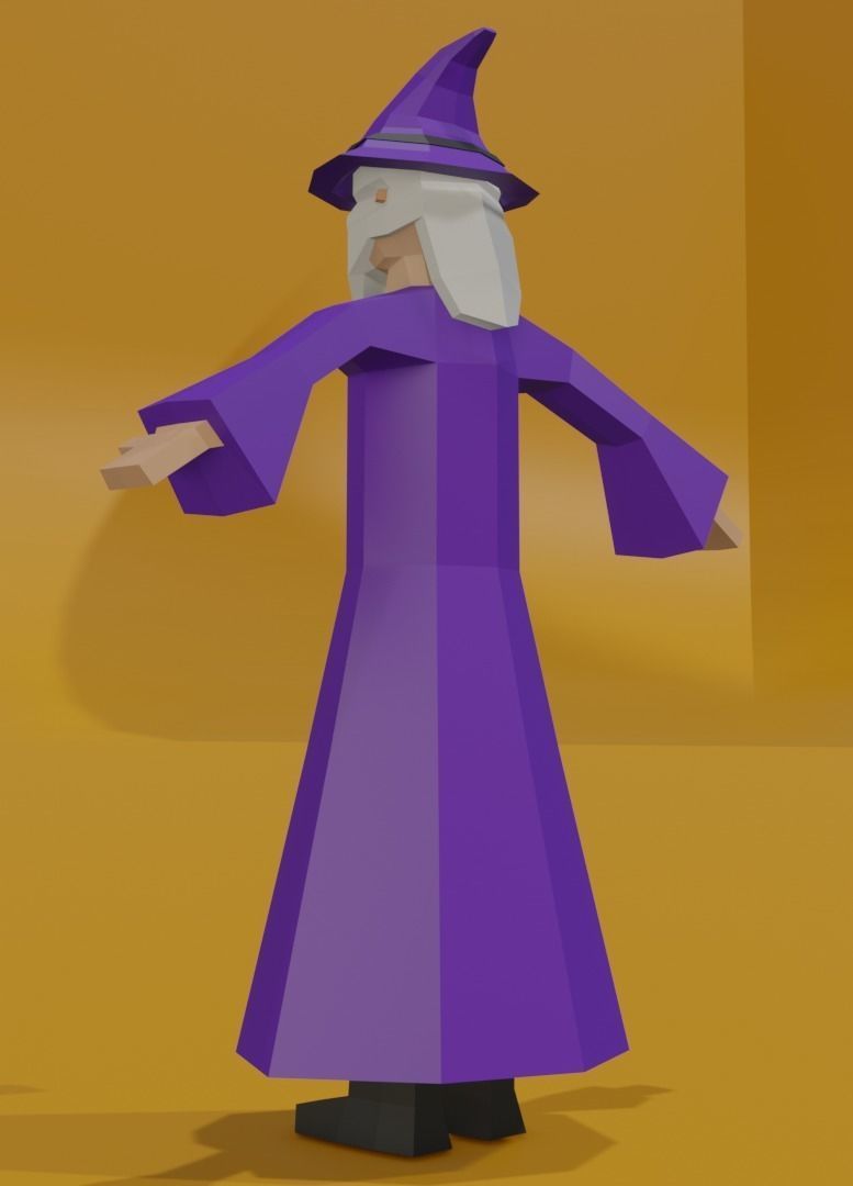 3D model low poly Wizard VR / AR / low-poly | CGTrader