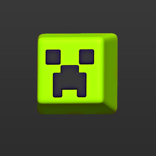 CREEPER MINECRAFT KEYCAPS KEYBOARD 3D model 3D printable | CGTrader