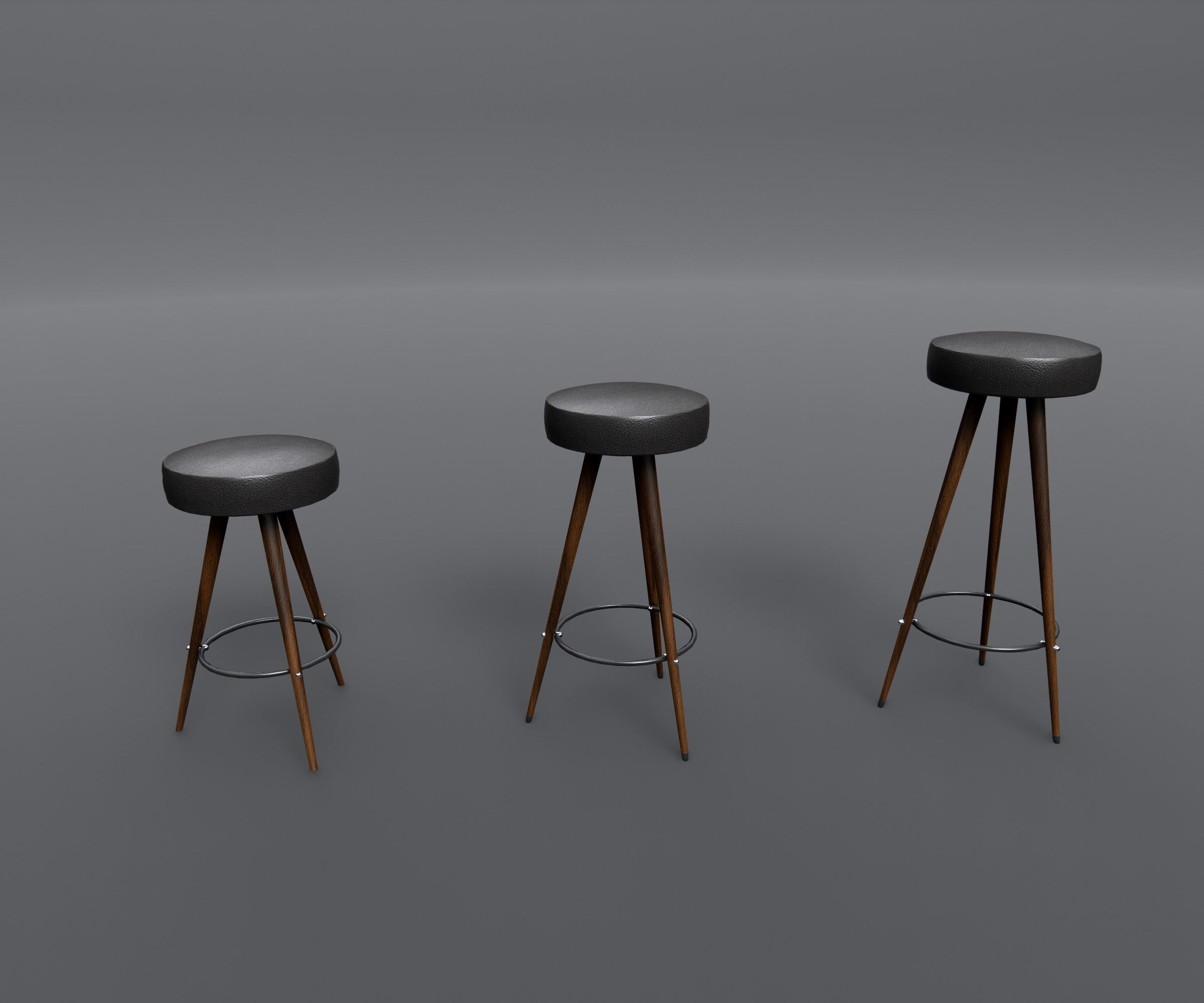 Stool three sizes Family for Revit 3D model | CGTrader