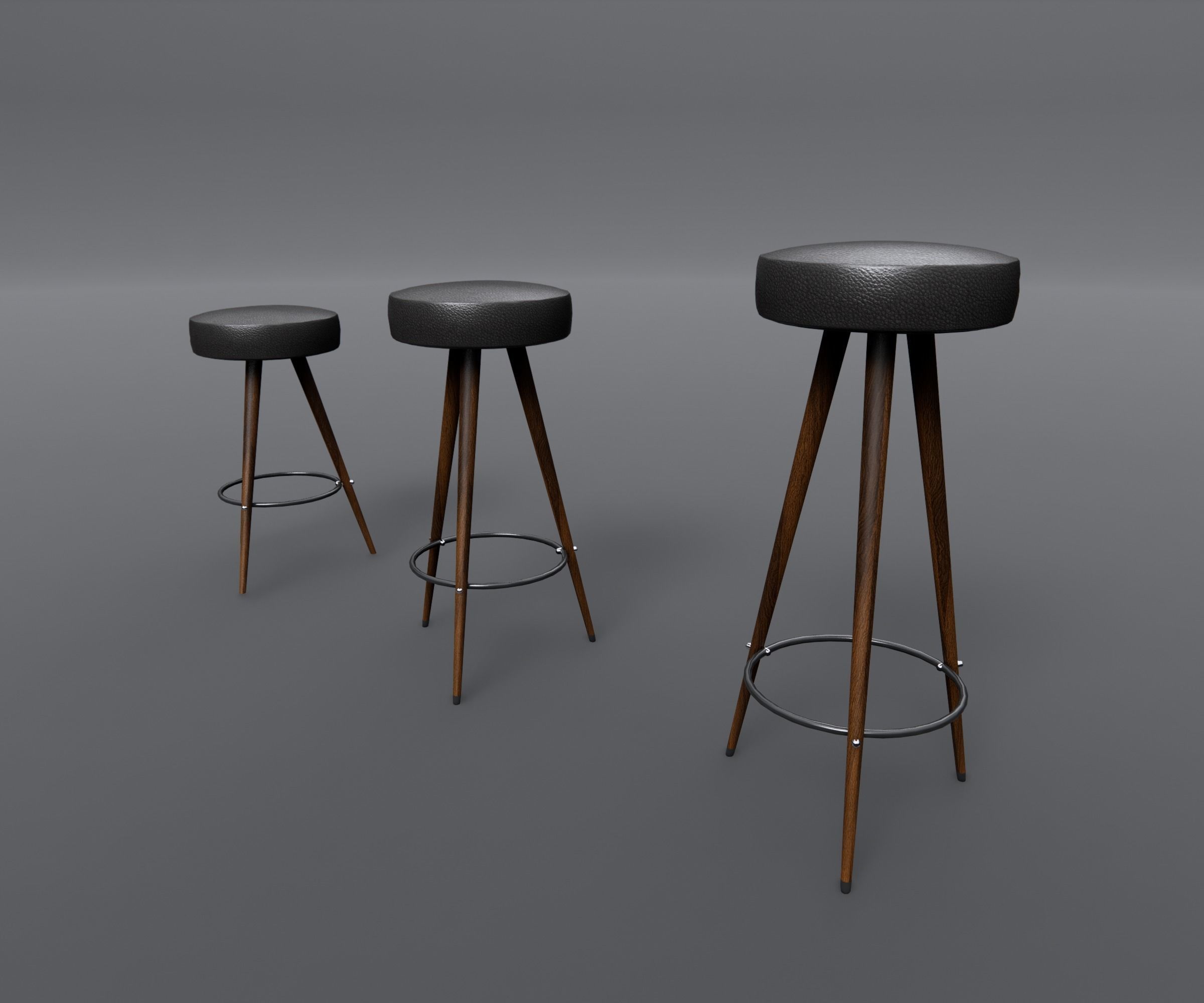 Stool three sizes Family for Revit 3D model | CGTrader
