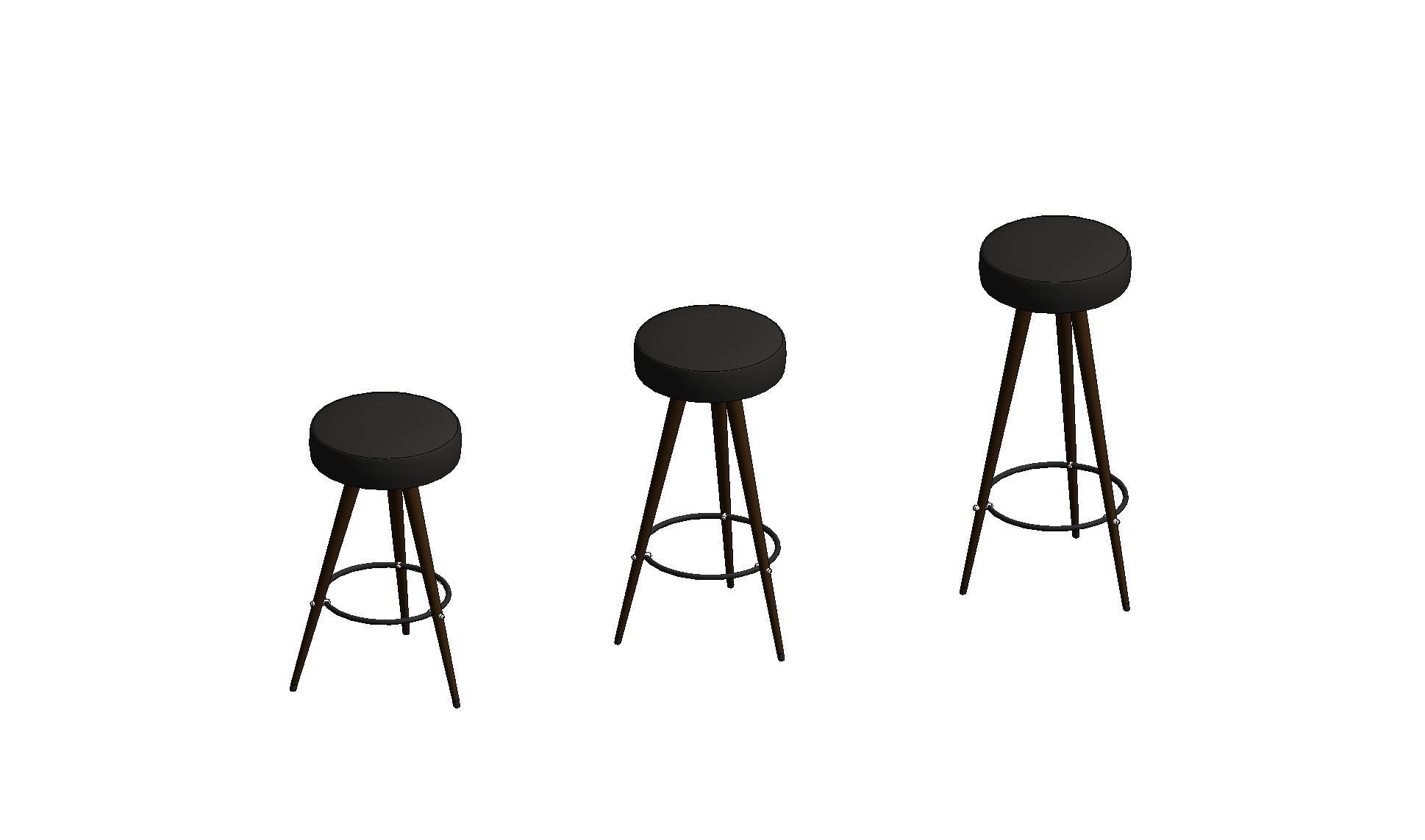Stool three sizes Family for Revit 3D model | CGTrader