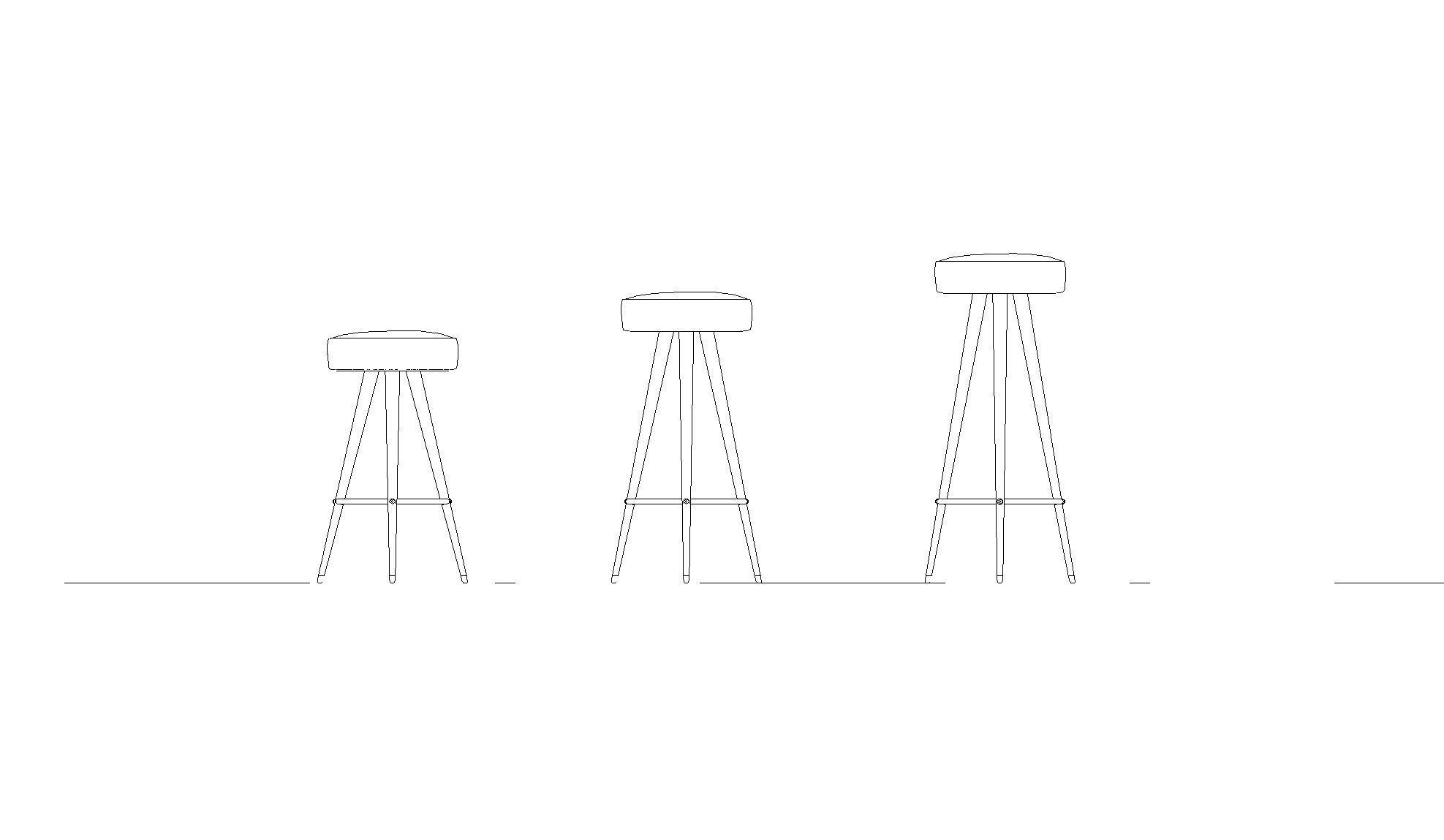 Stool three sizes Family for Revit 3D model | CGTrader