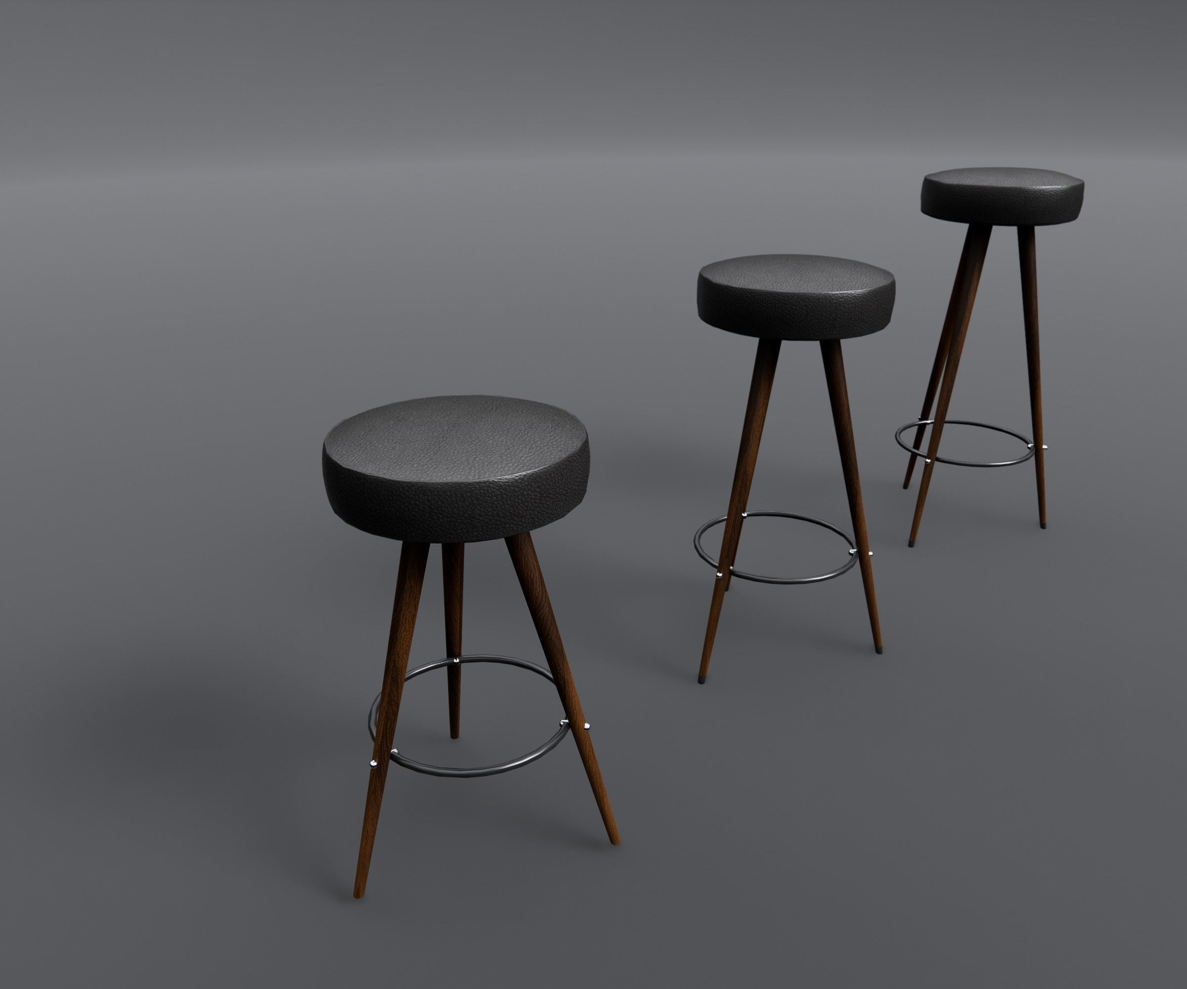 Stool three sizes Family for Revit 3D model | CGTrader