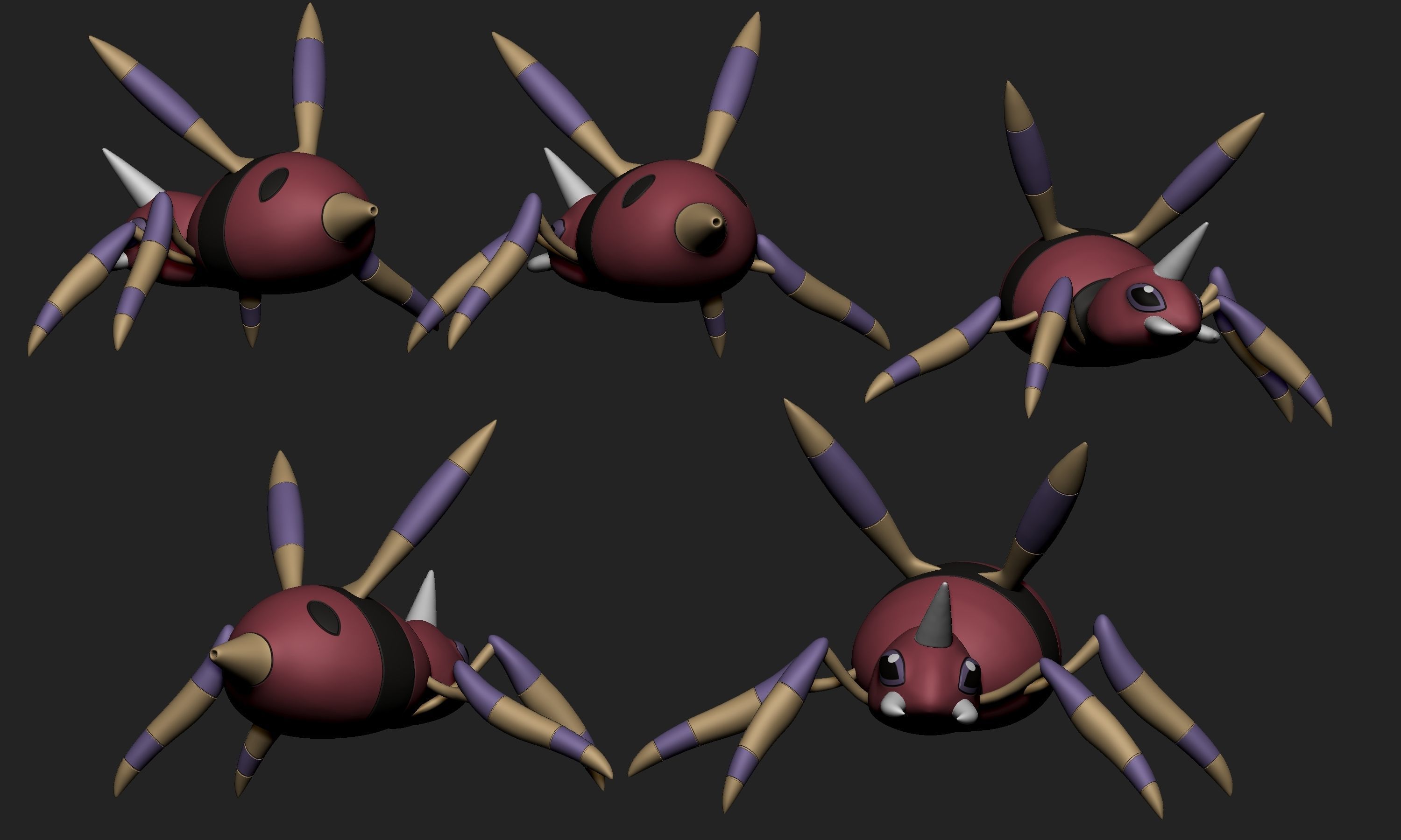 Pokemon - Spinarak and Ariados 3D model 3D printable | CGTrader