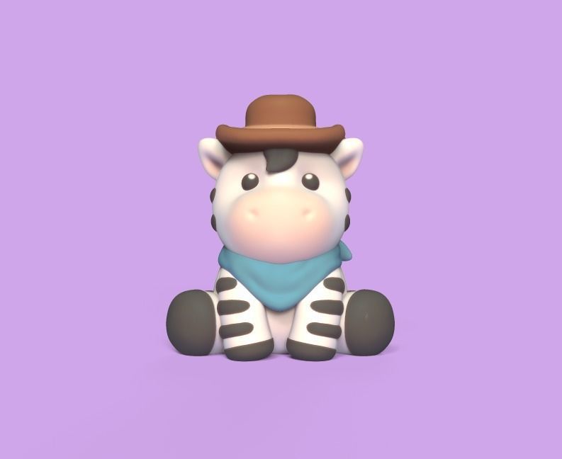 Zebra Cowboy 3D model 3D printable | CGTrader