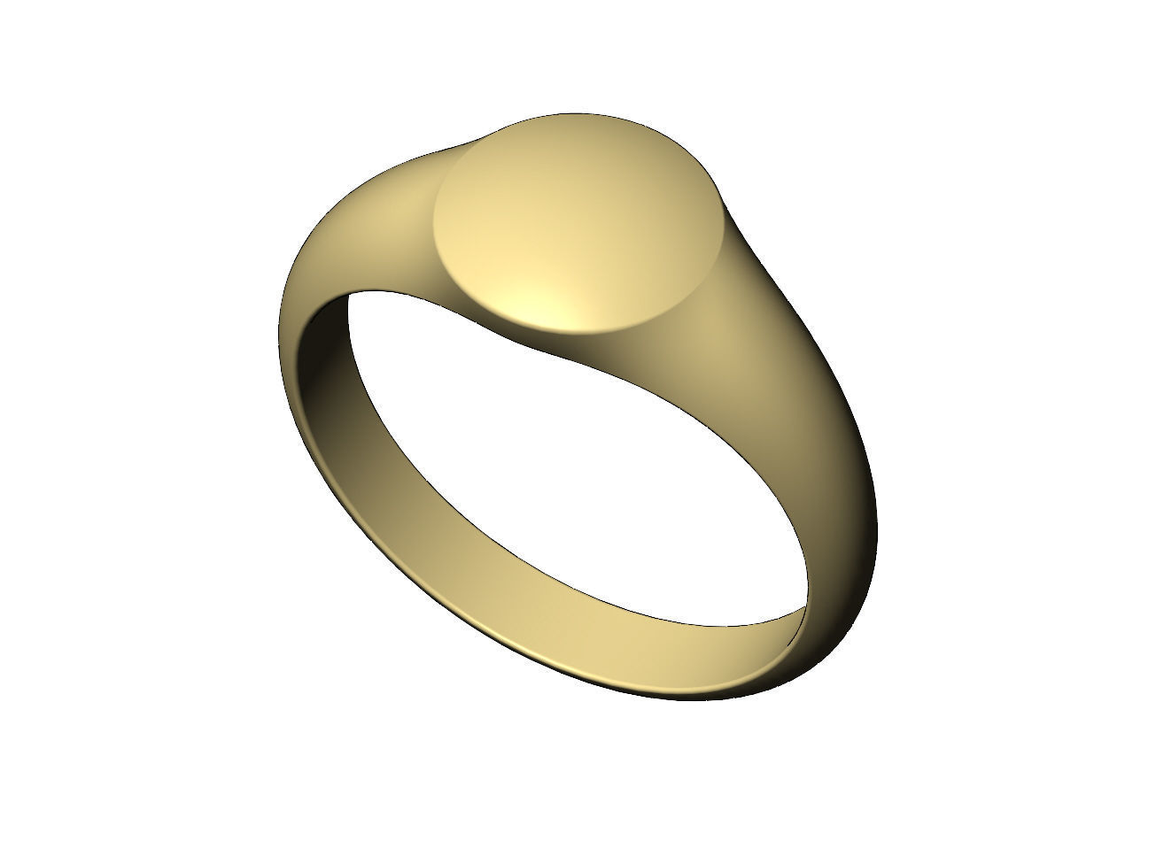 Dome round signet ring US sizes 5to10 3D model 3D printable | CGTrader