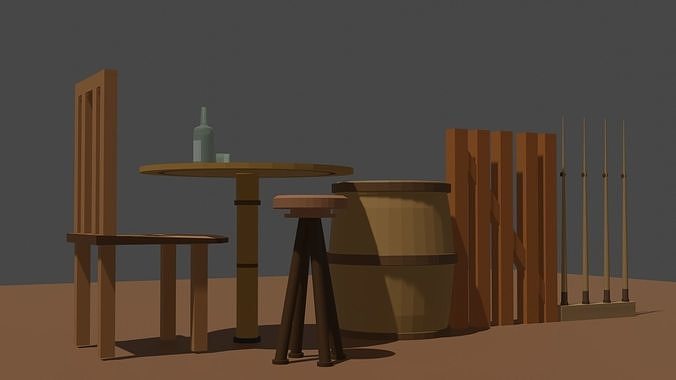 Bar Interior Props 3D model | CGTrader