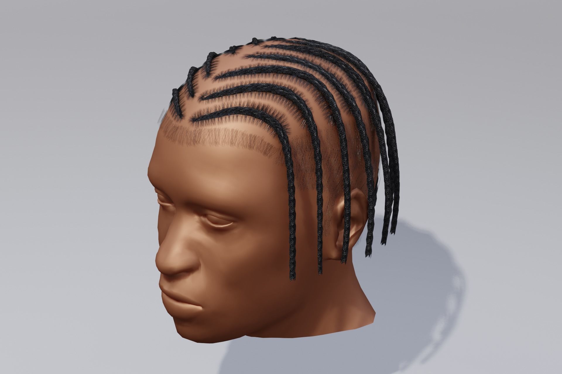 3D model Male afro hair side braids VR / AR / low-poly | CGTrader