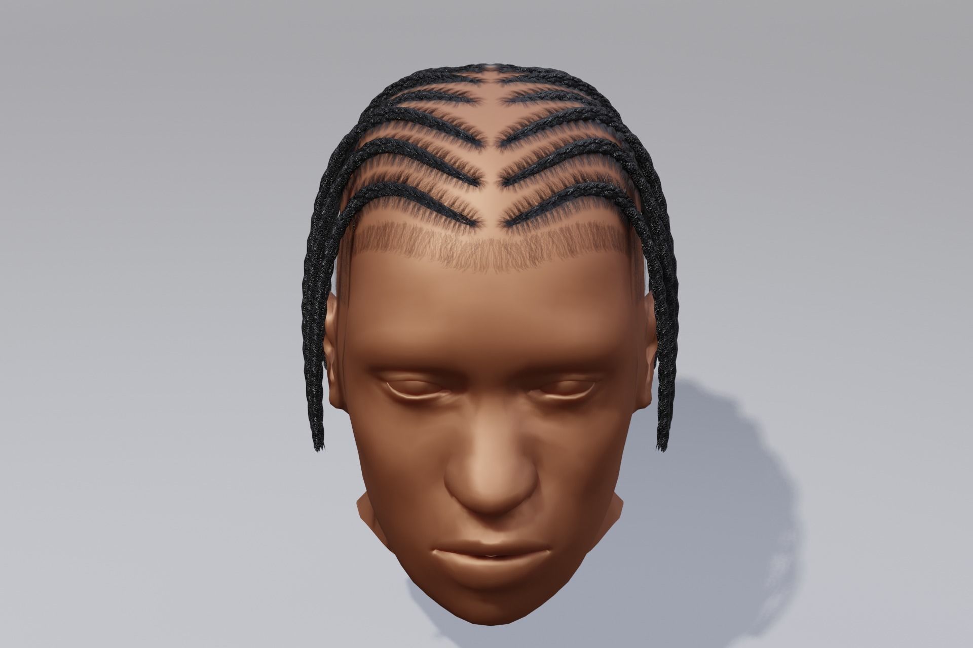 3D model Male afro hair side braids VR / AR / low-poly | CGTrader