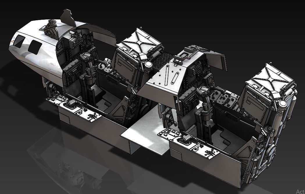 BOEING T45 Complete cockpit Stl files only 3D print model 3D model 3D ...