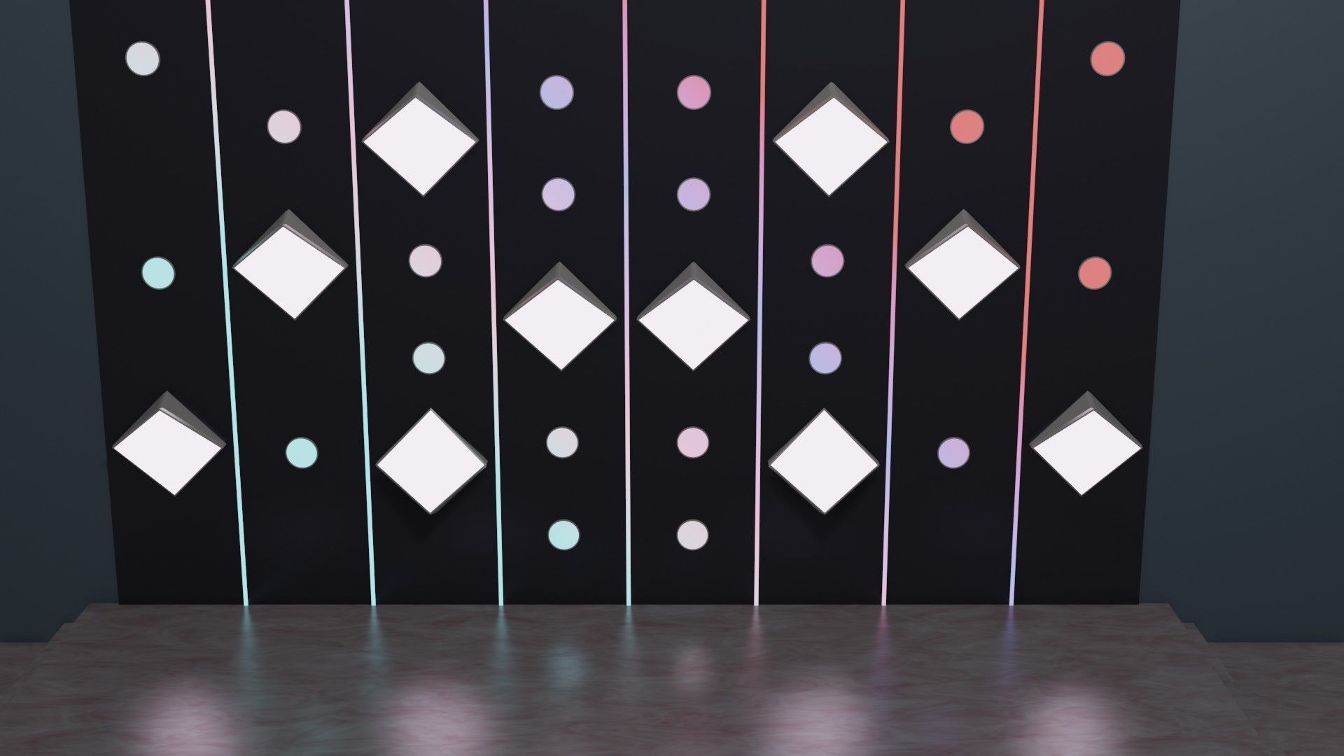 Stage-Lighting wall lights and diamonds free 3D model | CGTrader