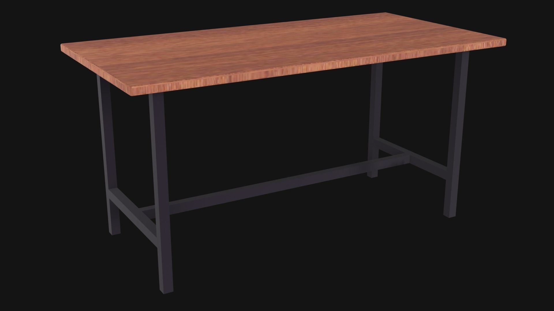 Low poly table with wooden top and legs free VR / AR / low-poly 3D ...