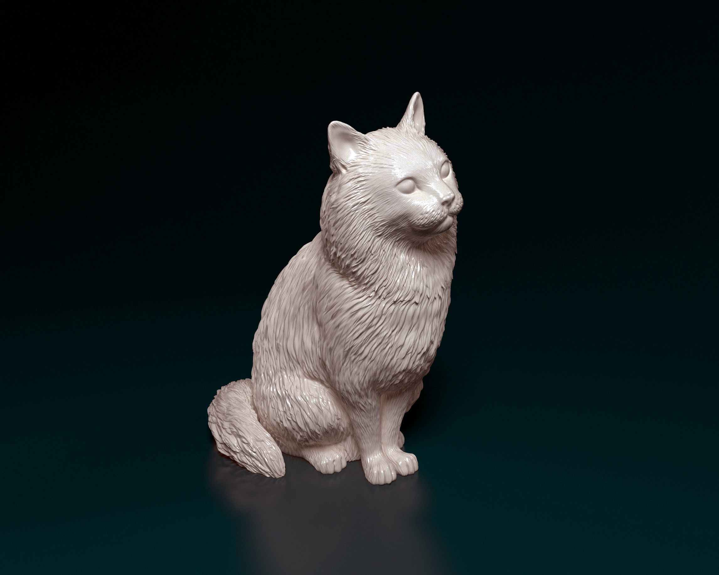 Fluffy Cat 3D model 3D printable | CGTrader
