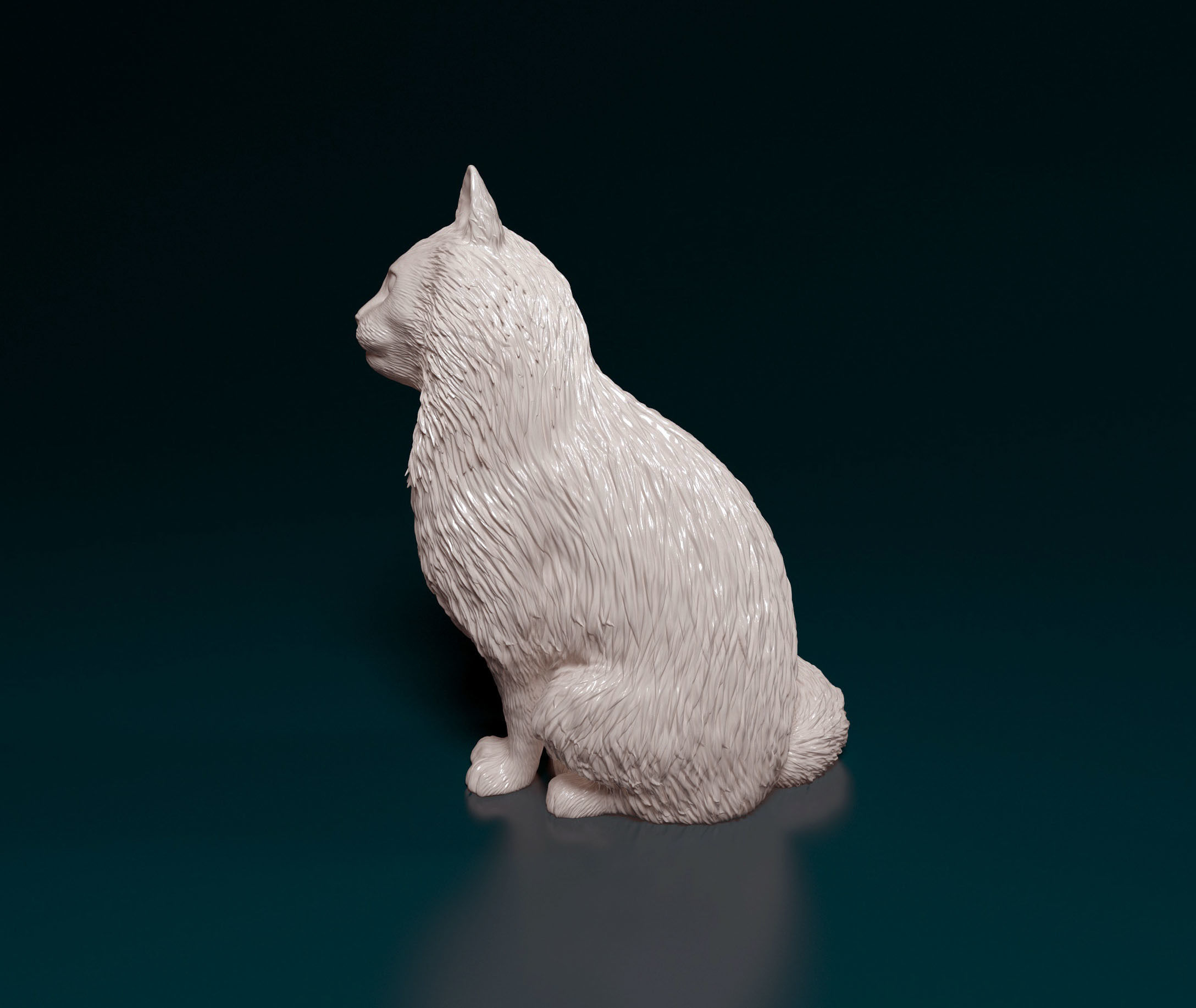 Fluffy Cat 3D model 3D printable | CGTrader