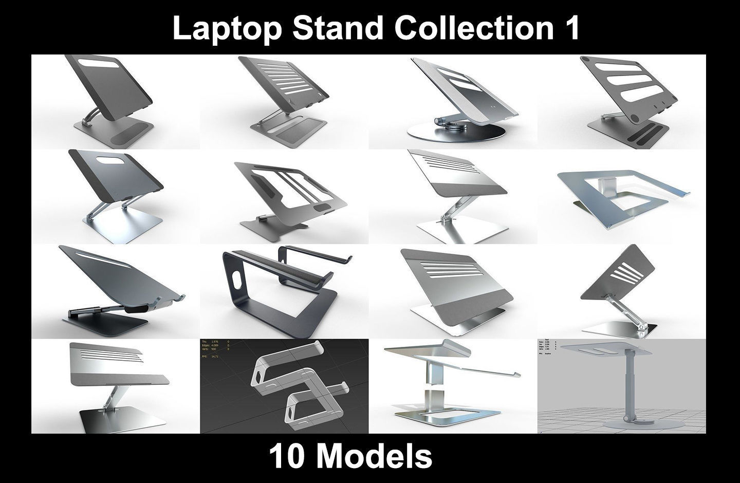 Laptop Stand Collection 1 - 10 Models VR / AR / low-poly | CGTrader