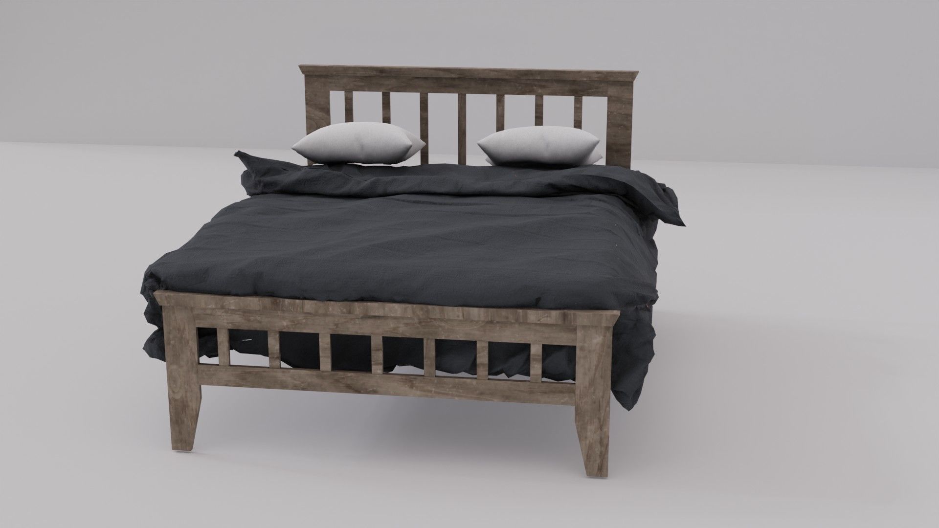 Maya Wooden Double Bed free 3D model | CGTrader
