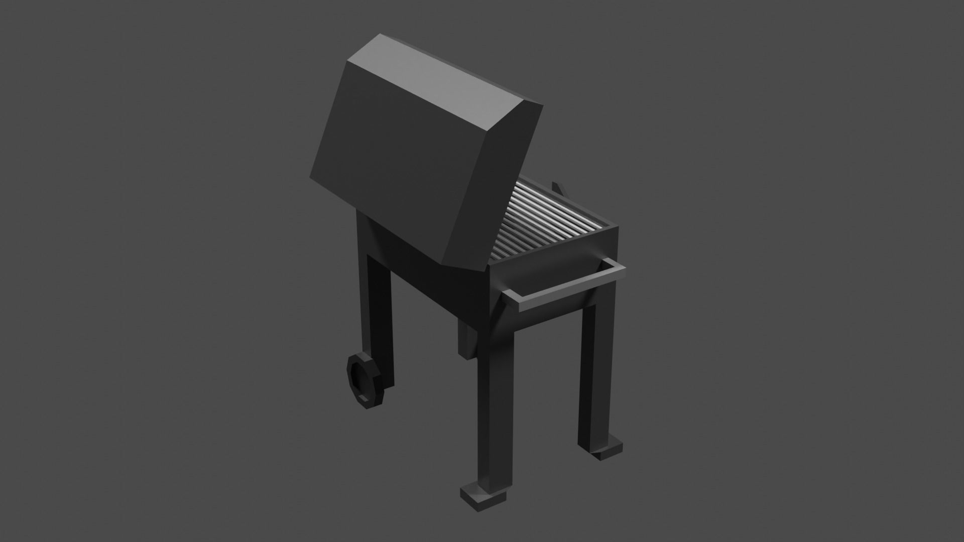 3D model Lowpoly Grill bbq with wooden table VR / AR / low-poly | CGTrader